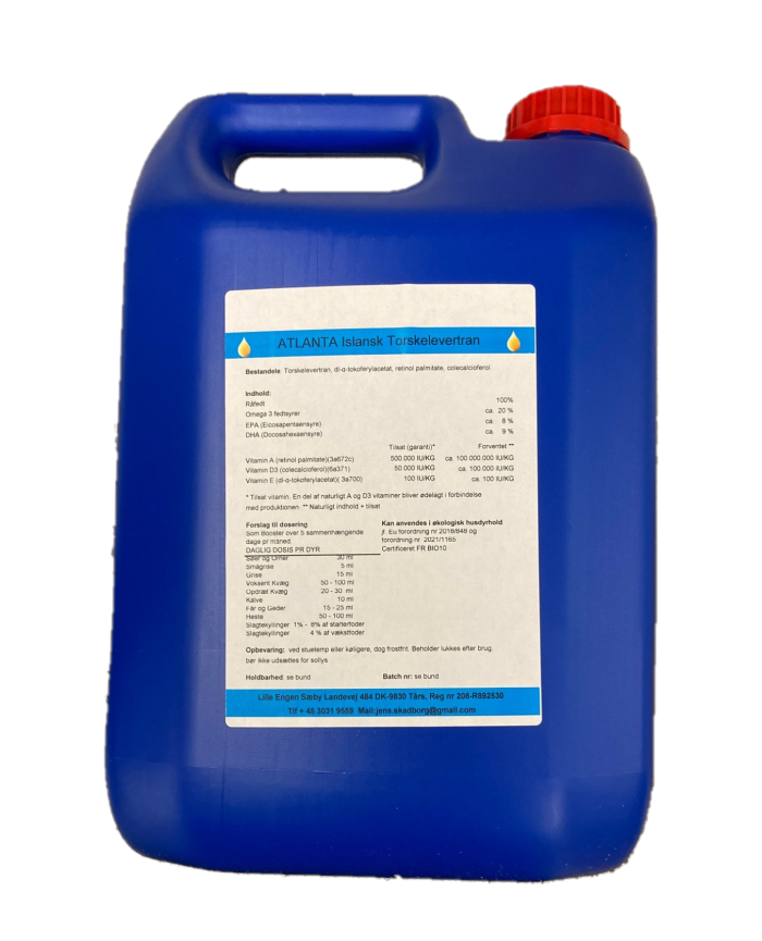 Levertran - flydende - 5 ltr. - Vitaminer & tilsætninger - America A/S